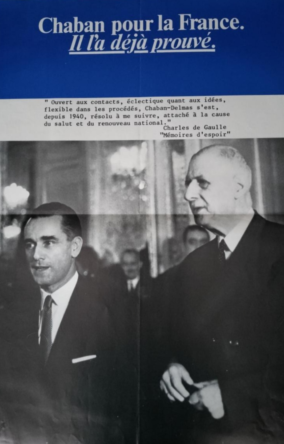 C’était Chaban… il y a 23 ans